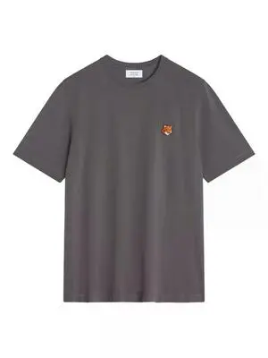 Maison Kitsuné Fox-patch Crew-neck T-shirt - Grey