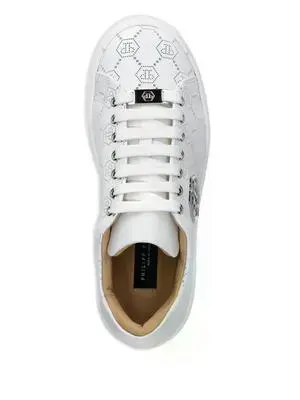 Philipp Plein Logo-plaque Perforated Sneakers - White