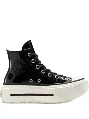 CONVERSE Leather Platform High-top Sneakers - Black