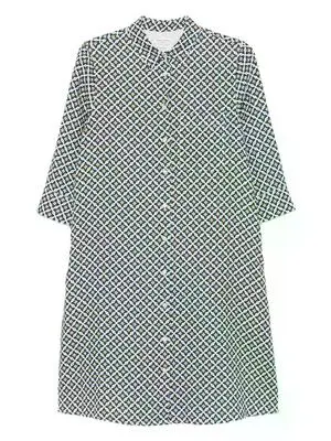 Marc O'polo Geometric-print Shirt Midi Dress - Blue