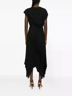 NISSA Embellished Asymmetric Midi Dress