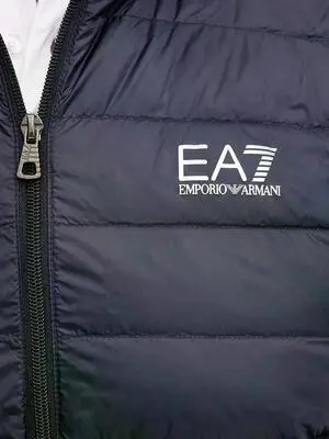 EA7 Quilted Gilet With Logo Plaque - Blue