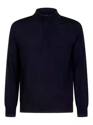 Canali High-neck Sweater - Blue