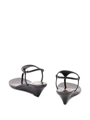 Saint Laurent Leather Wedge Sandals