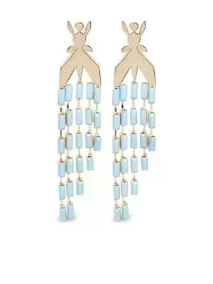 Patrizia Pepe Insect-shaped Beaded Dangle Earrings - Gold