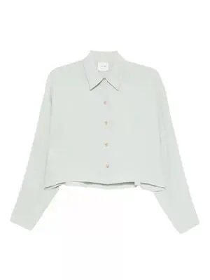 ALYSI Button-front Silk Blouse