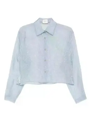 ALYSI Speckled Cropped Shirt