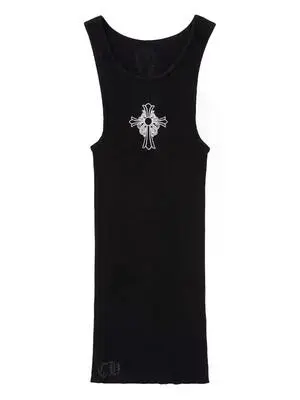Chrome Hearts Ribbed Tank Top With Cross Motif