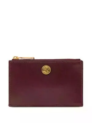 Etro Pegaso-plaque Leather Card Holder - Red