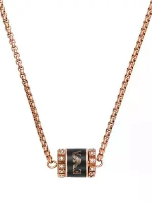 Emporio Armani Crystal-embellished Pendant Necklace - Pink