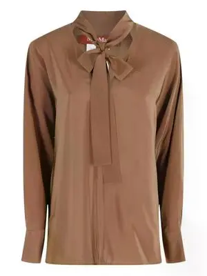 Max Mara Silk Bow-collar Blouse