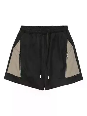 YES LONDON Panelled Zip-detail Shorts - Black