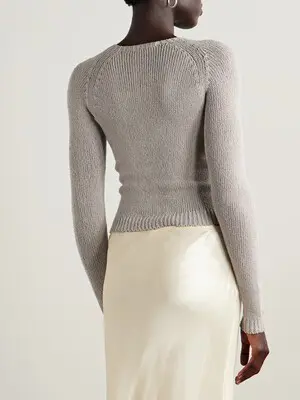 Acne Studios Embroidered Organic Cotton-blend Cardigan - Gray