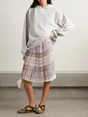 Acne Studios Pleated Printed Crepe De Chine Skirt