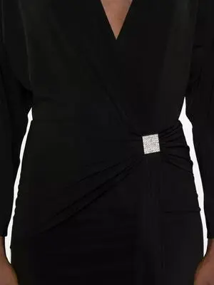 NISSA Crystal-embellished Midi Dress