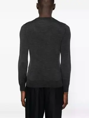 Canali Crew-neck Long Sleeve Wool T-shirt
