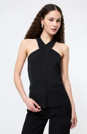French Connection Crisscross Halter Top