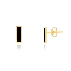 THE LOVERY FINE JEWELRY Bar Stud Earrings - Onyx
