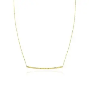 THE LOVERY FINE JEWELRY Sparkle Cut Bar Necklace - Gold