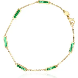 THE LOVERY FINE JEWELRY Malachite Bar Chain Bracelet - Green
