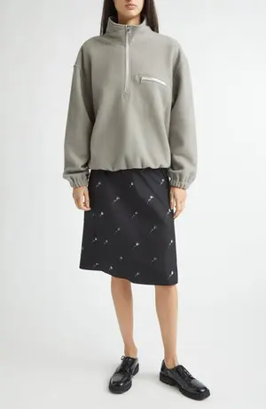 RIER Wool Fleece Half Zip Sweatshirt - Fog Fleece