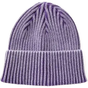 COTTON ON High Fold Ribbed Beanie - Black Purple Acid Dance