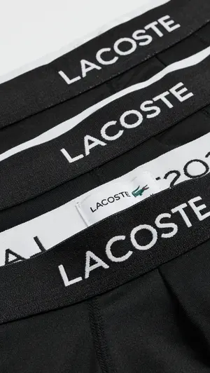 Lacoste Microfiber Trunks 3 Pack - Black