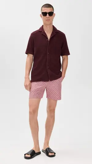 Orlebar Brown Bulldog Alchemy 6 Trunks - Dark Ruby