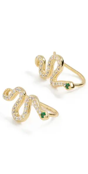 Shashi Serpent Climber Earrings - Gold