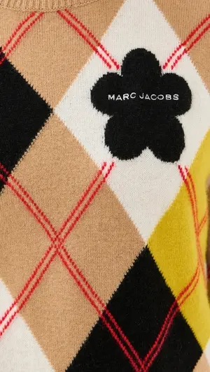 Marc Jacobs Argyle Wool Crewneck - Joy Yellow Multi