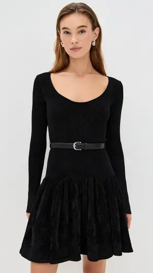 SELF-PORTRAIT Chenille Knit Mini Dress