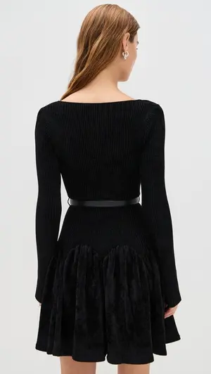 SELF-PORTRAIT Chenille Knit Mini Dress