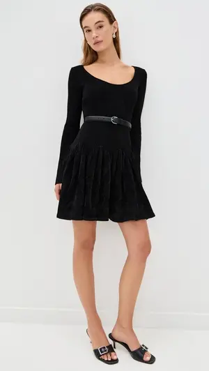 SELF-PORTRAIT Chenille Knit Mini Dress