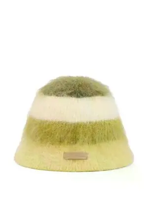 Ami Striped Mohair Bucket Hat - Green