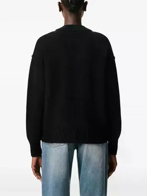 AMI Paris De Coeur Embroidered Wool Cardigan