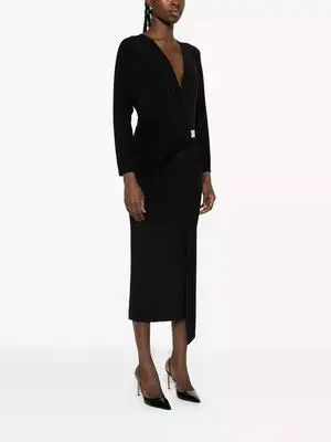 NISSA Crystal-embellishment Midi Dress
