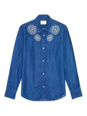 Nn07 Embroidered Denim Shirt