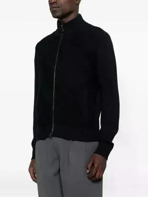 Canali Zip-up Cardigan - Blue