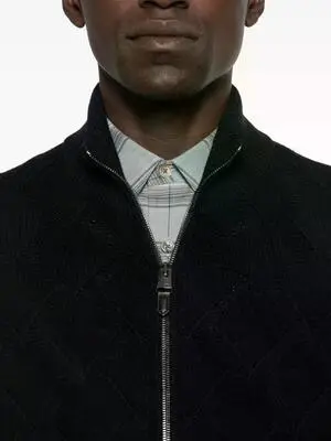 Canali Zip-up Cardigan - Blue