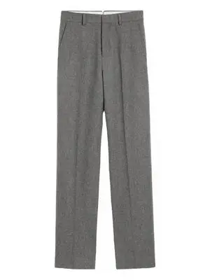 AMI Paris Wool Large-fit Trousers - Grey