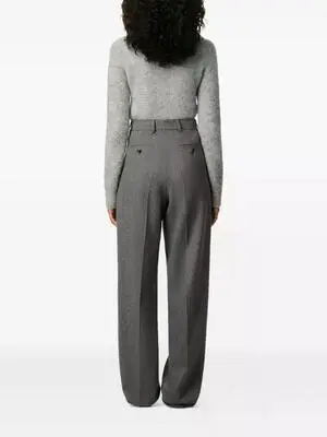 AMI Paris Wool Large-fit Trousers - Grey