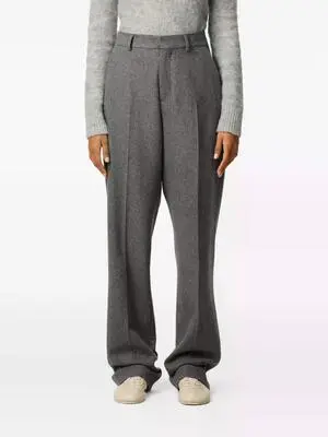 AMI Paris Wool Large-fit Trousers - Grey