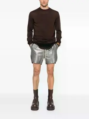 Rick Owens Leather Drawstring Shorts