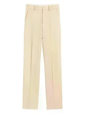 AMI Paris Wool Large-fit Trousers - Neutrals