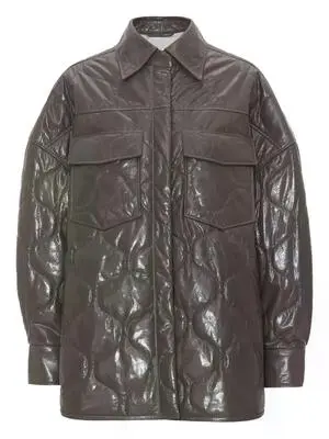 Remain Birger Christensen Quilted Leather Shirt Jacket