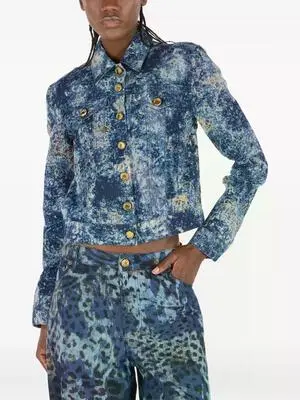 Roberto Cavalli Faded Denim Trucker Jacket