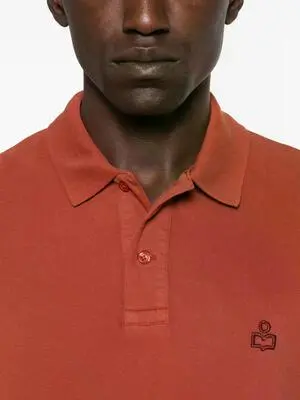 MARANT Logo-embroidered Polo Shirt - Brown
