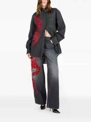 Roberto Cavalli Dragon-sequin Jeans