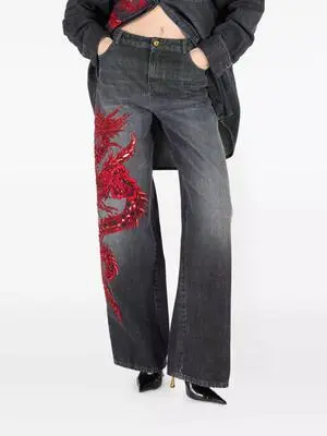 Roberto Cavalli Dragon-sequin Jeans