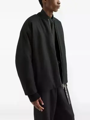 JIL SANDER Wool Bomber Jacket - Black